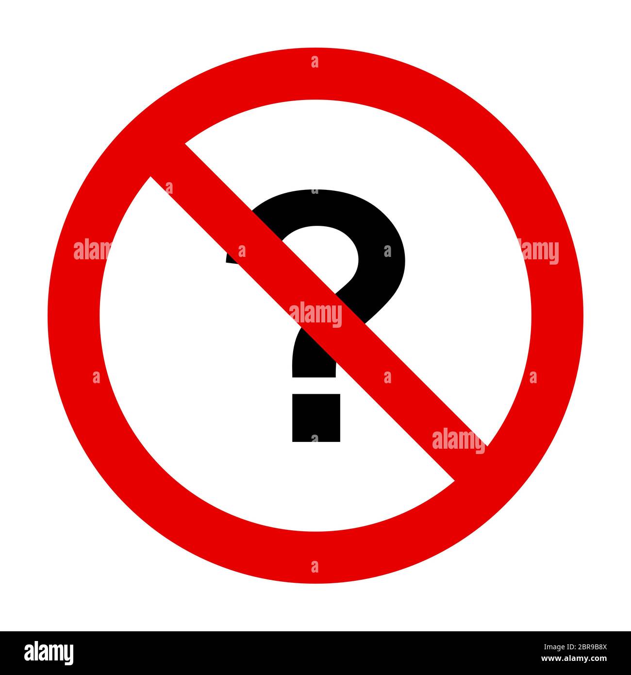 Question mark and prohibition sign Stock Photo - Alamy