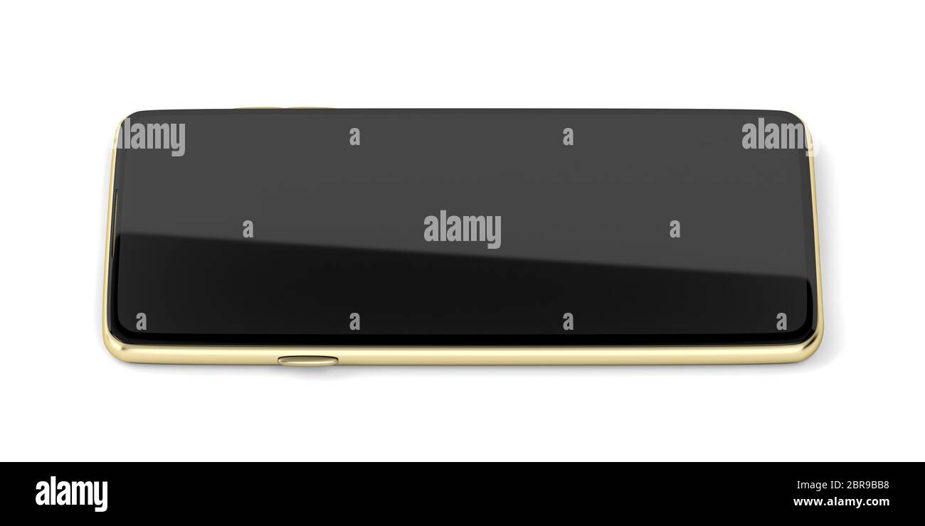 Gold smartphone on white background Stock Photo - Alamy