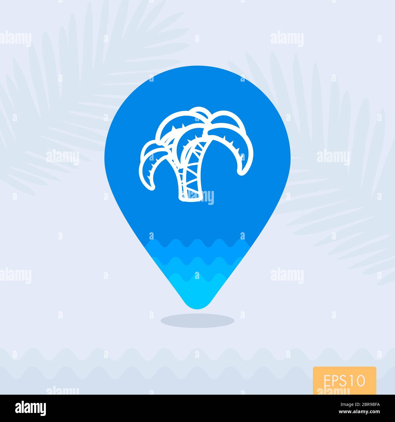 Palm tree vector pin map icon. Beach Map pointer. Summer Map markers ...