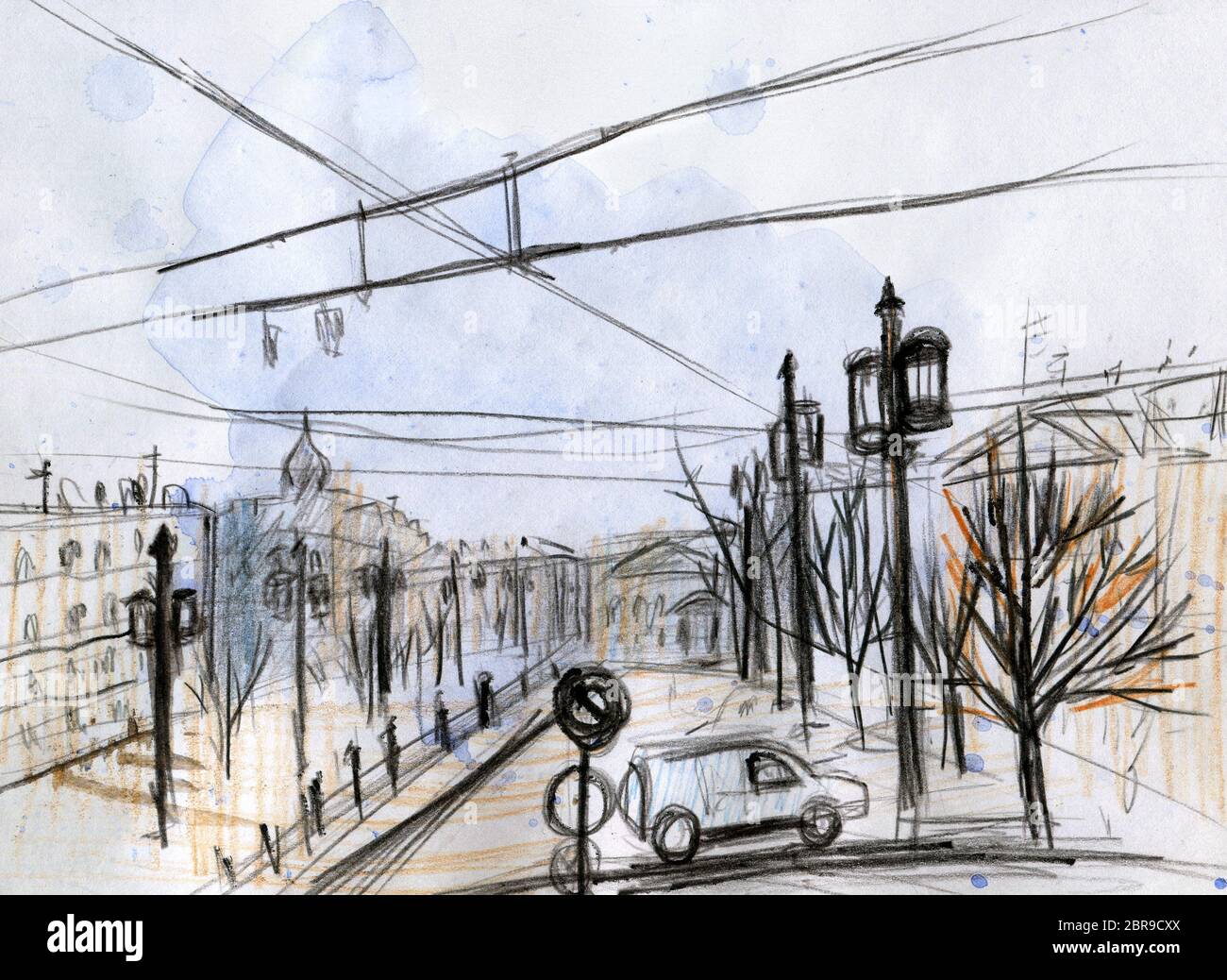 Downtown building concept line drawing hi-res stock photography and ...