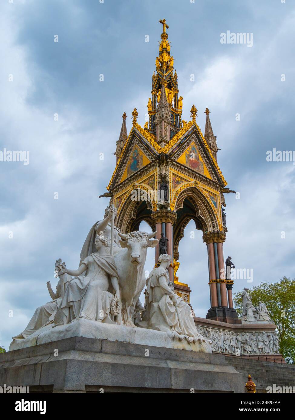 European themed sculptures at the Albert Memorial in London, UK, at ...