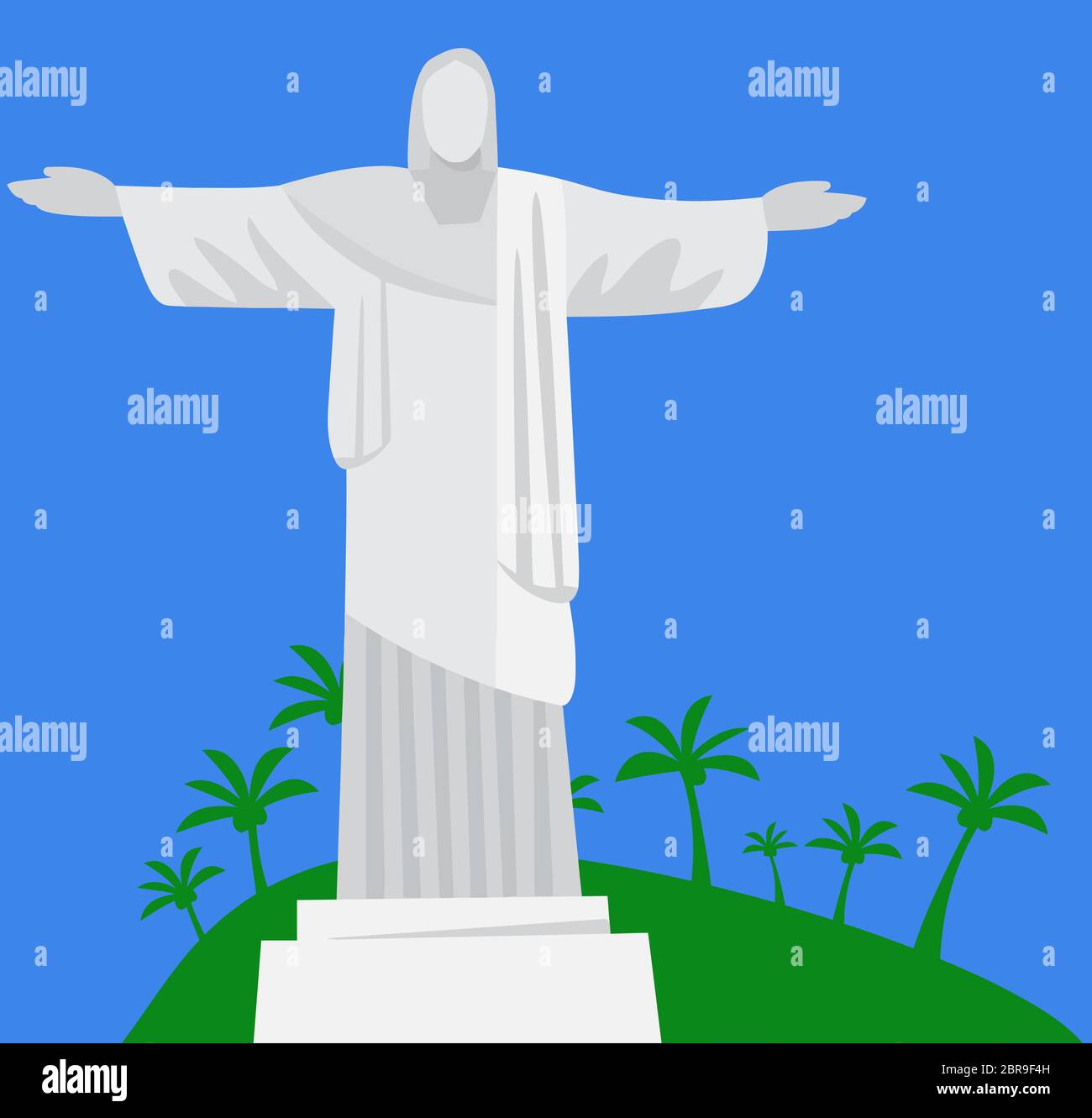 Brazil Christ the Redeemer Statue illustration vegetation mountain ...