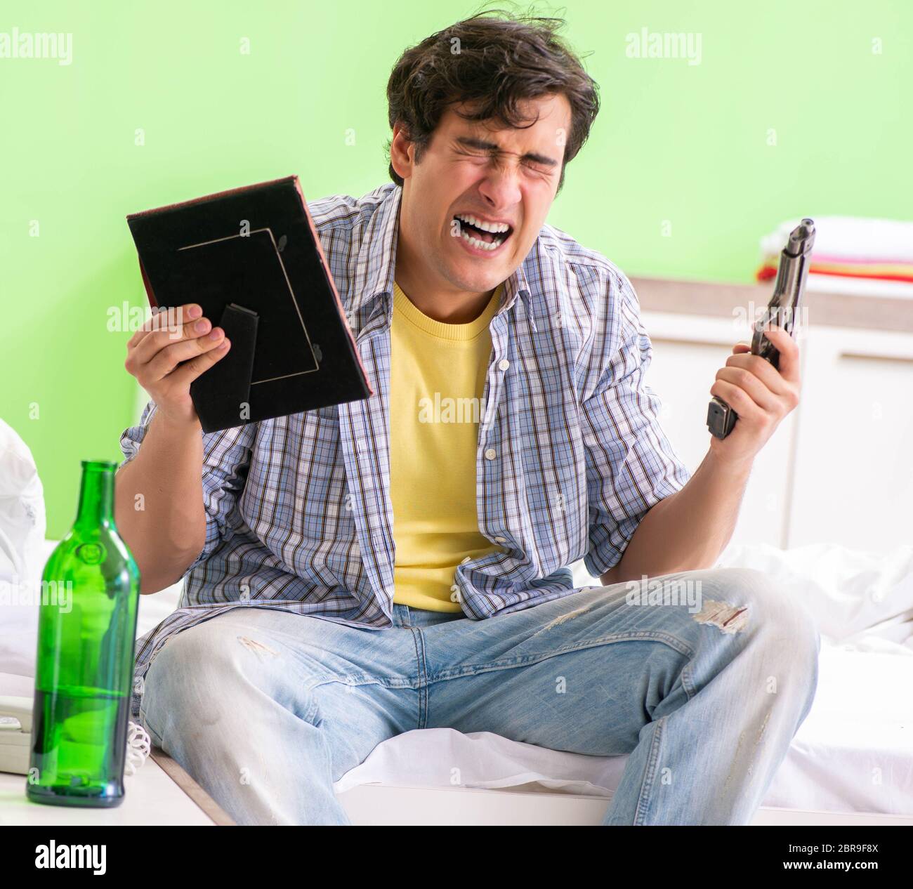 Man frame unhappy picture hi-res stock photography and images - Alamy