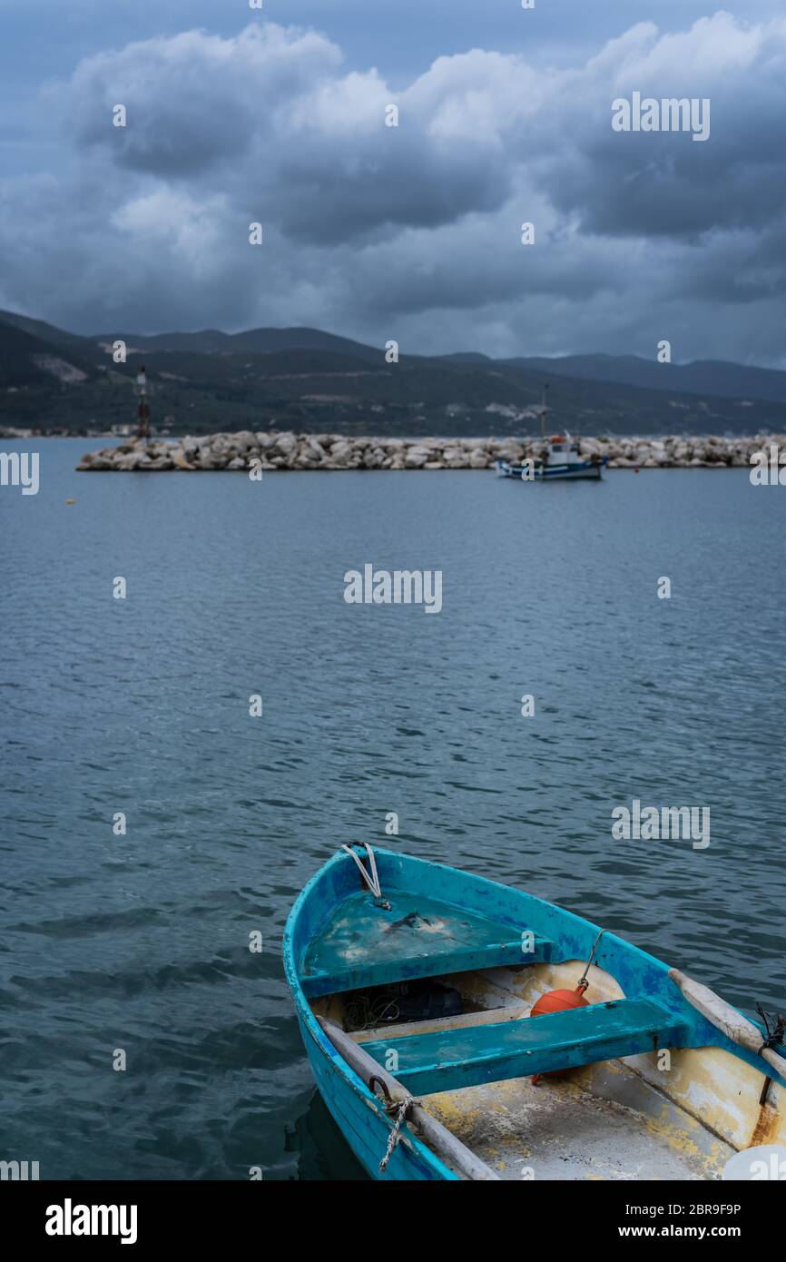 Greek fisherman rowing hi-res stock photography and images - Alamy
