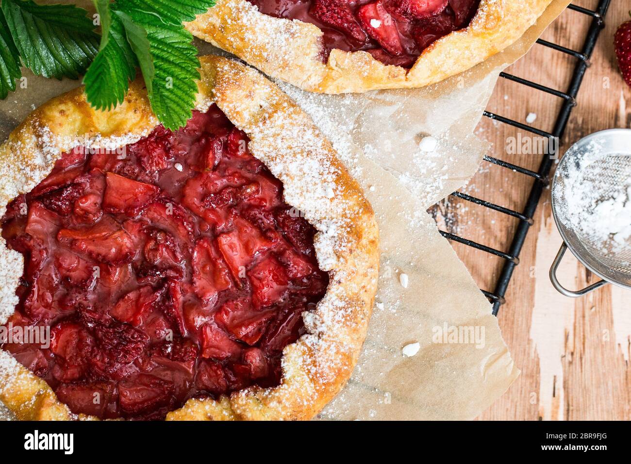 Strawberry galette, homemade bakery, pastry, summer dessert Stock Photo ...