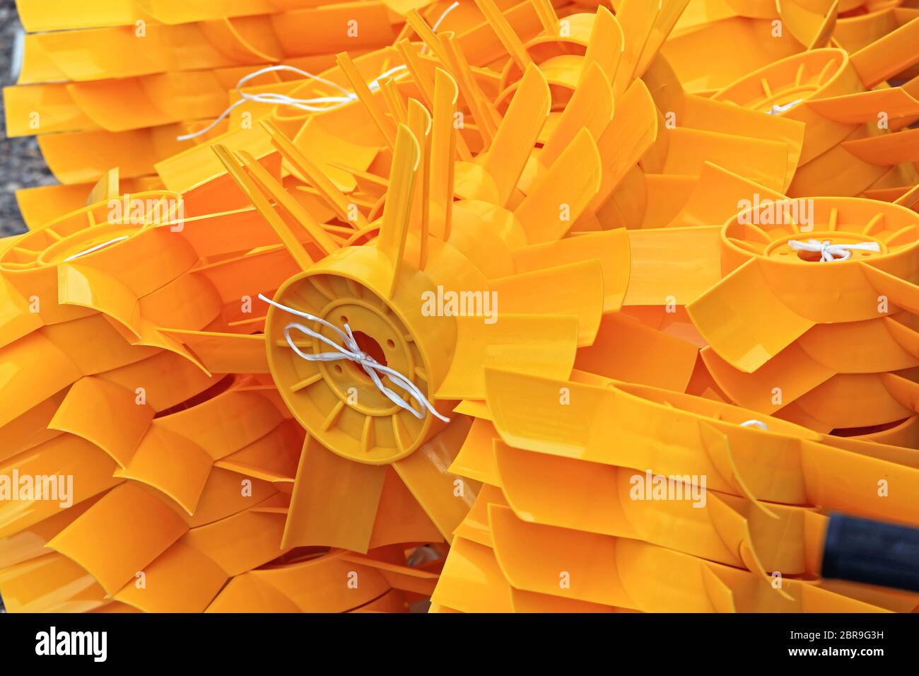 Big Yellow Car Cooling Radiator Fan Parts Stock Photo - Alamy