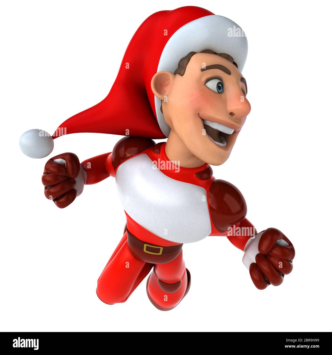 Fun Super Santa Claus - 3D Illustration Stock Photo - Alamy