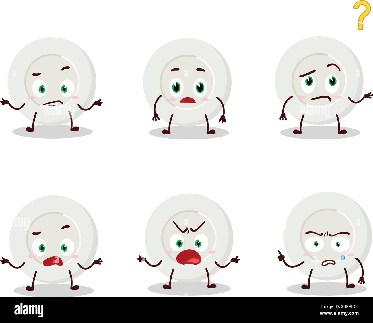 Cartoon character of plate angry expression with what expression Stock ...