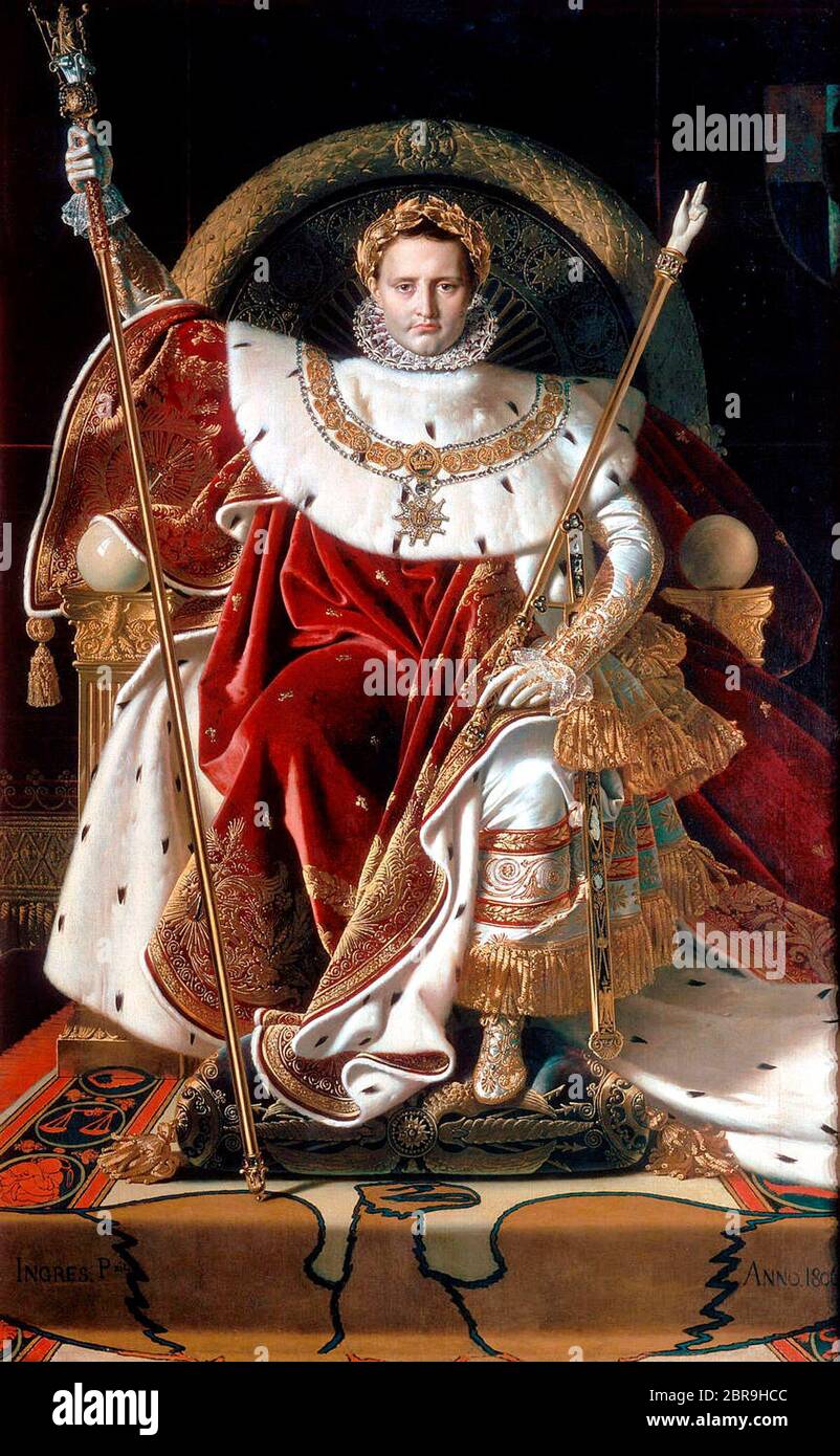 Napoleon on his Imperial throne - Jean-Auguste-Dominique Ingres, 1806 ...