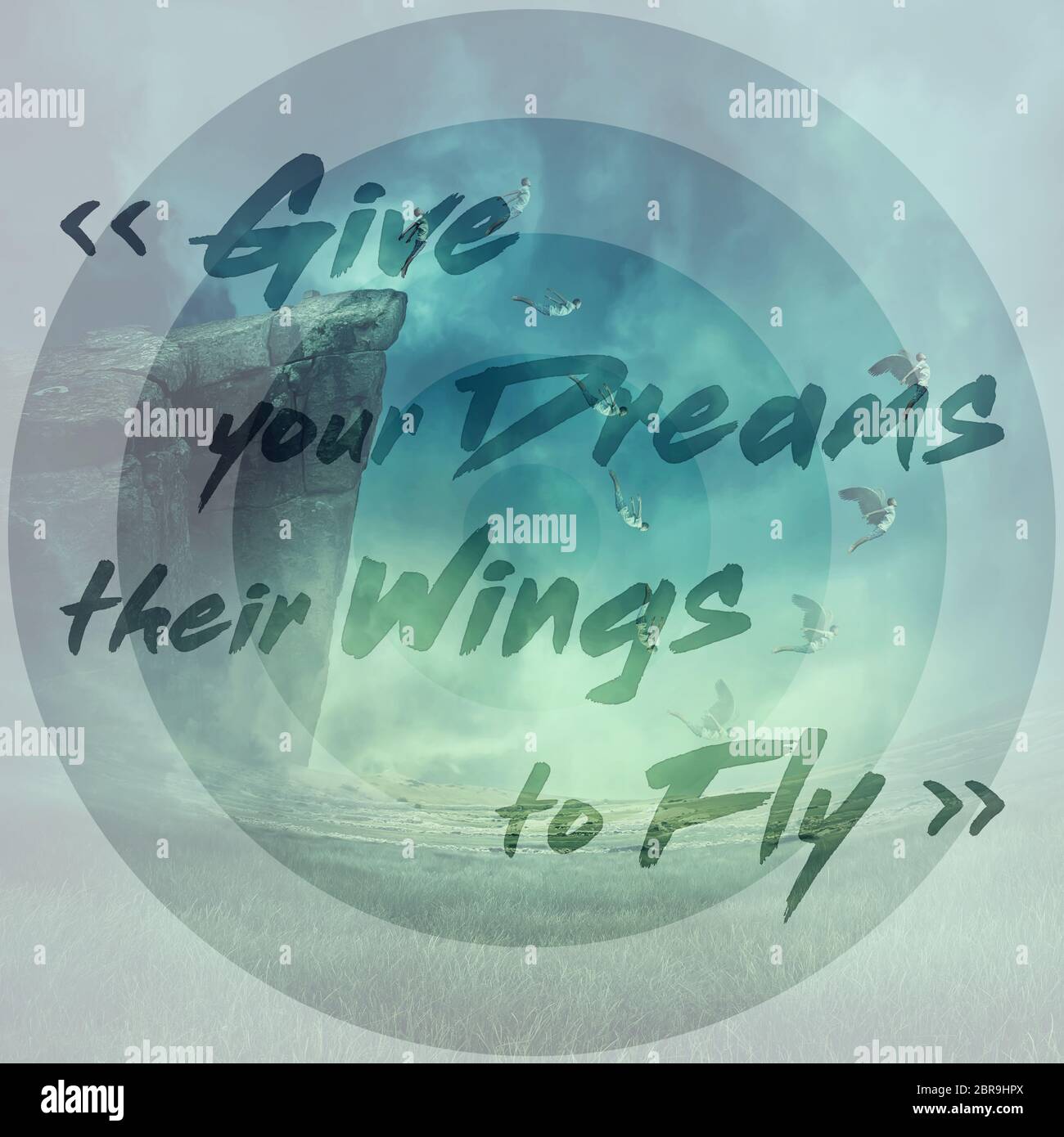 Inspirational words, give your dreams their wings to fly, and a young ...