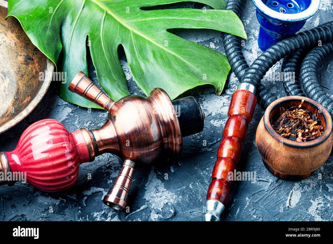 Hookah mouthpiece.Shisha aroma.Tabak with tropical flavor.Kalian ...
