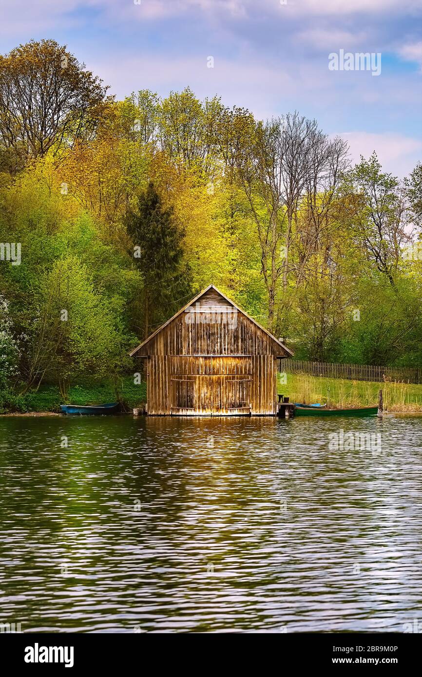 Wooden boat garage hi-res stock photography and images - Alamy