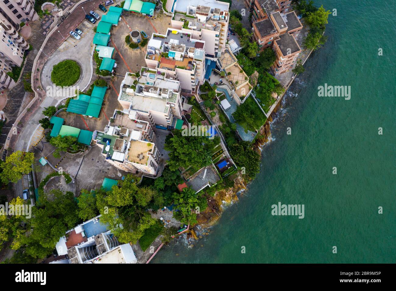 Tuen Mun, Hong Kong 16 May 2019: Aerial view of Hong Kong gold coast ...