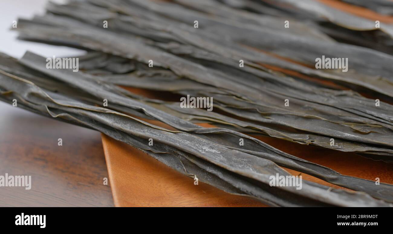 Dry Japanese konbu close up Stock Photo - Alamy
