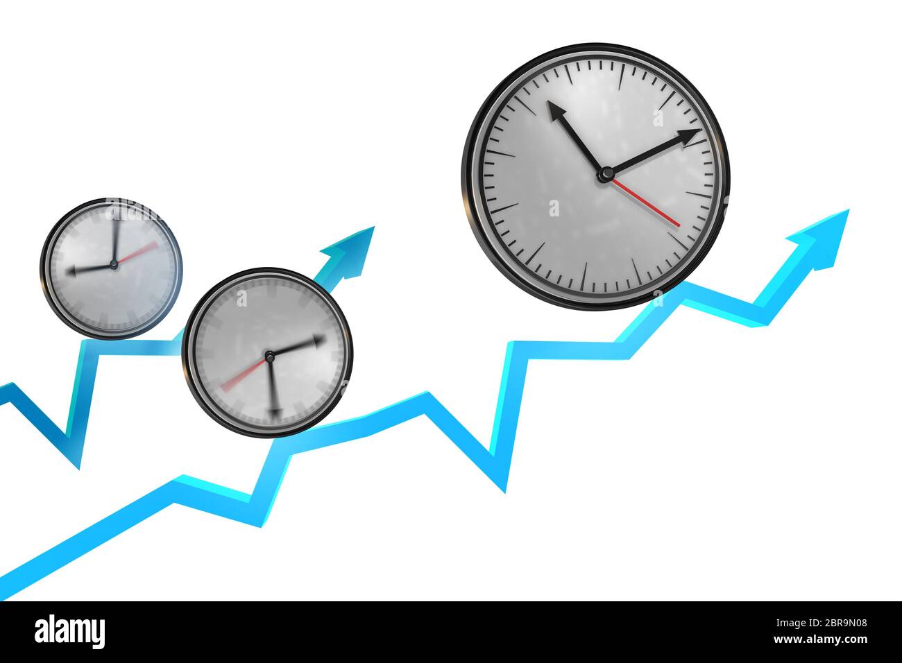 Illustration of the time and growth - 3d rendering Stock Photo - Alamy