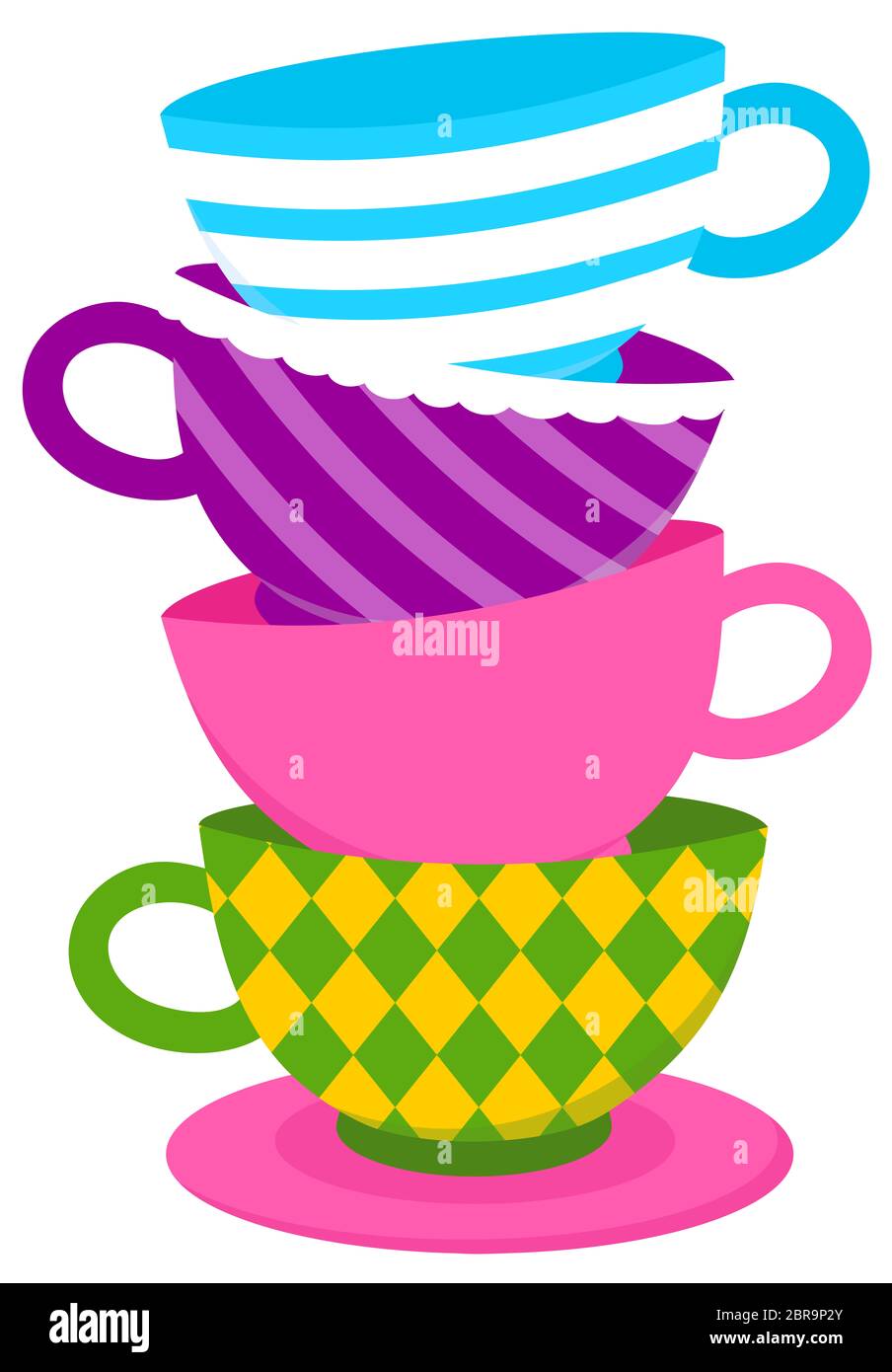 Cartoon Picture Of Stacked Cups