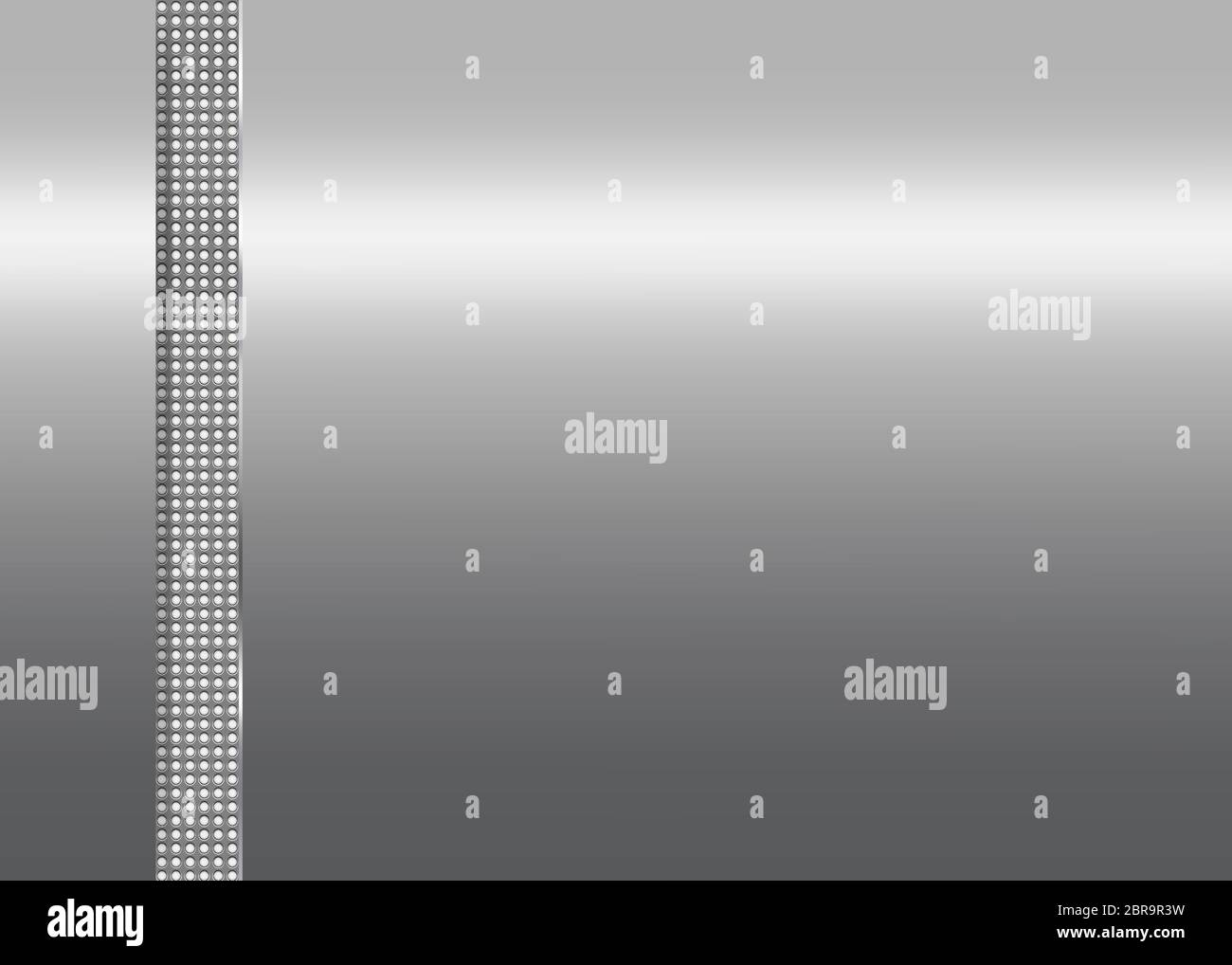 Silver metallic background with dotted vertical stripe. Vector ...