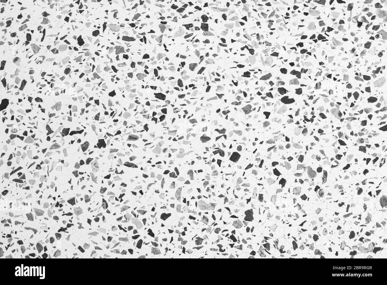 terrazzo flooring texture polished old. black and white color small ...