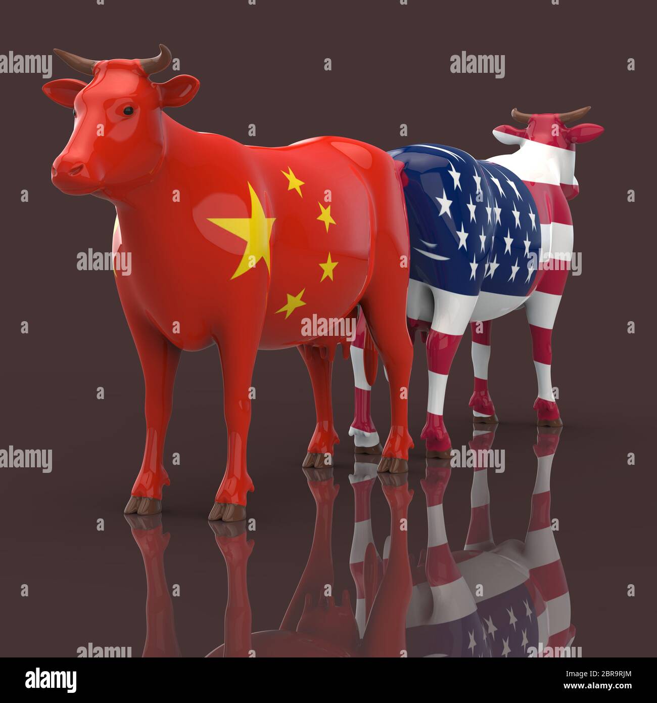 Cow concept - 3D Illustration Stock Photo - Alamy