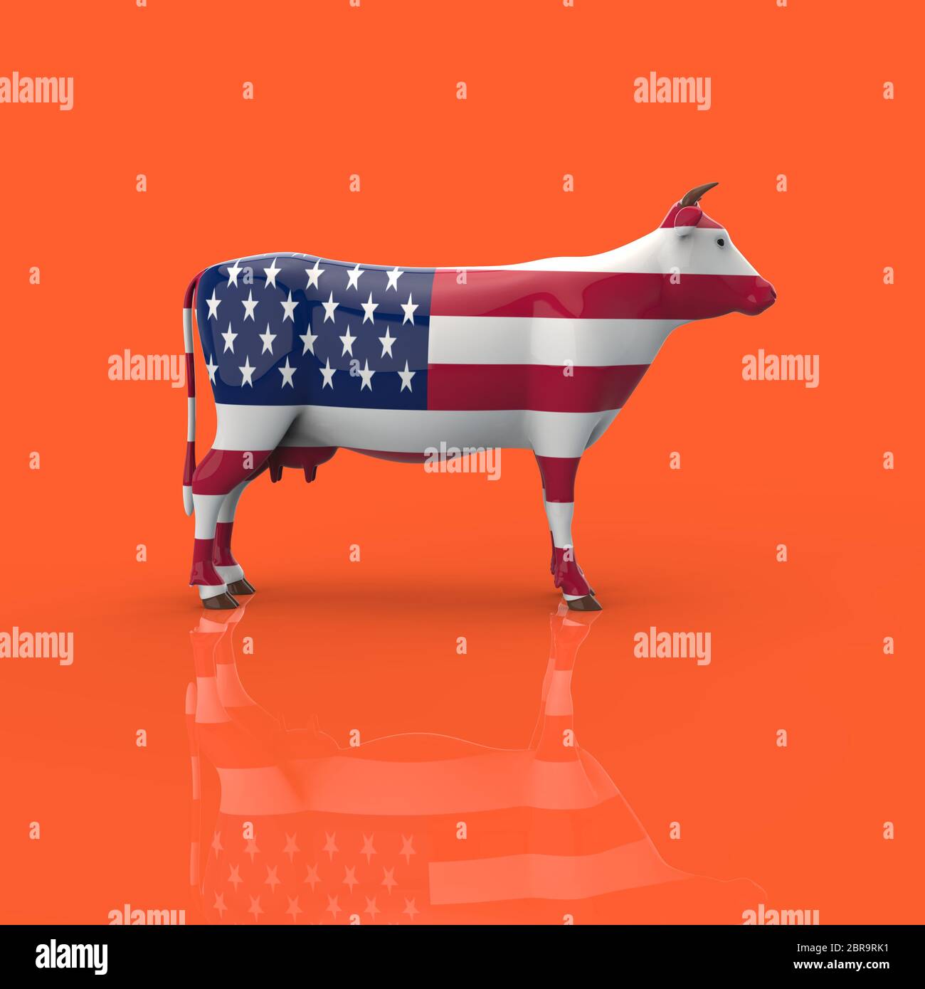 Cow concept - 3D Illustration Stock Photo - Alamy
