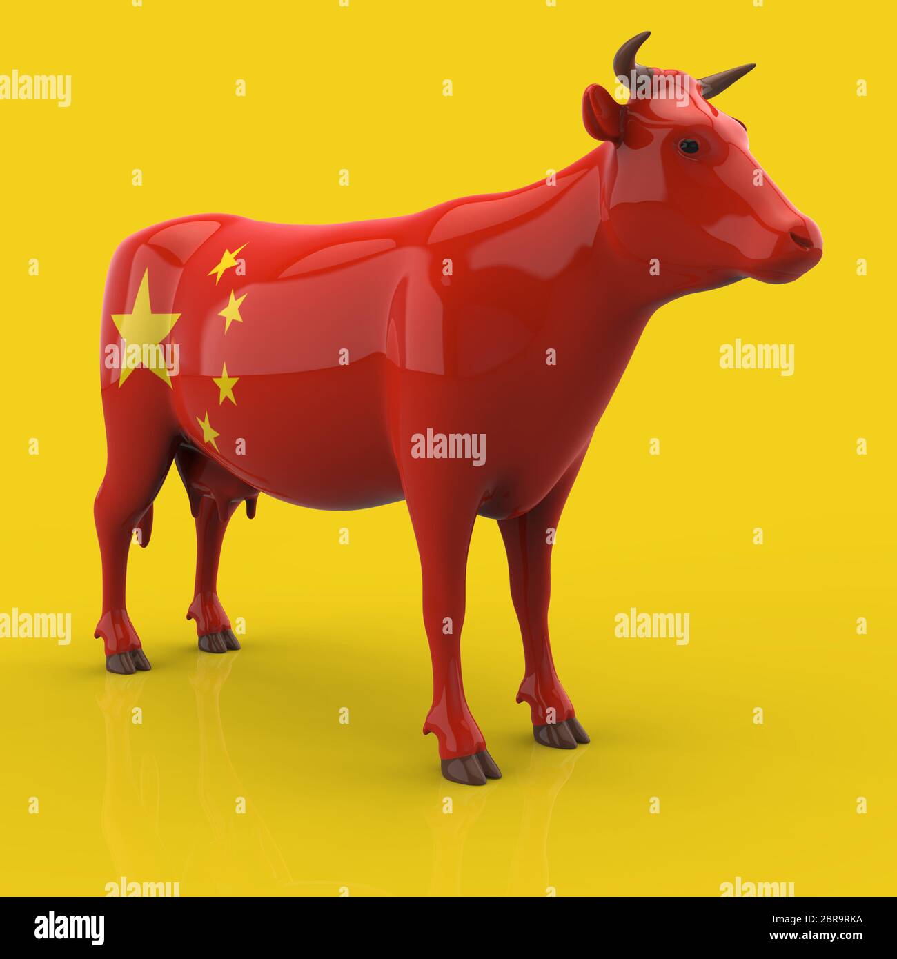Cow concept - 3D Illustration Stock Photo - Alamy