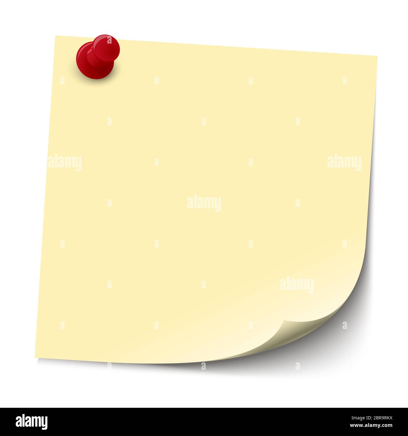 vector illustration of colored sticky note with pin needle Stock Photo ...