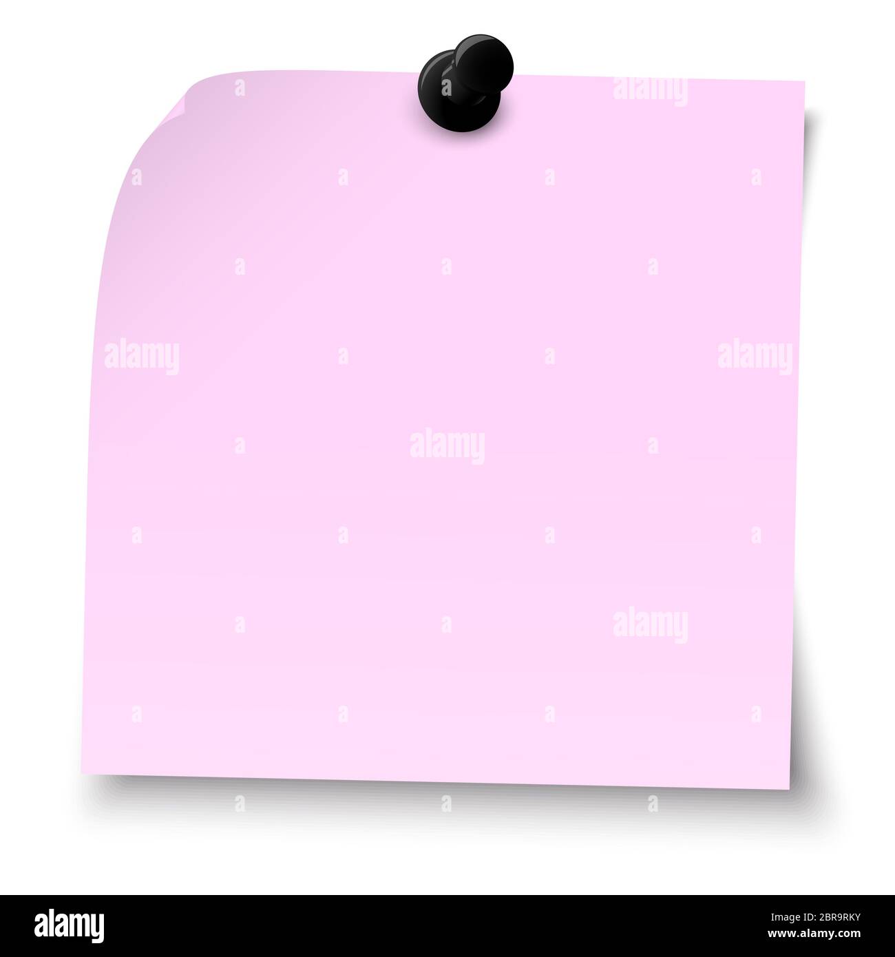 vector illustration of colored sticky note with pin needle Stock Photo ...