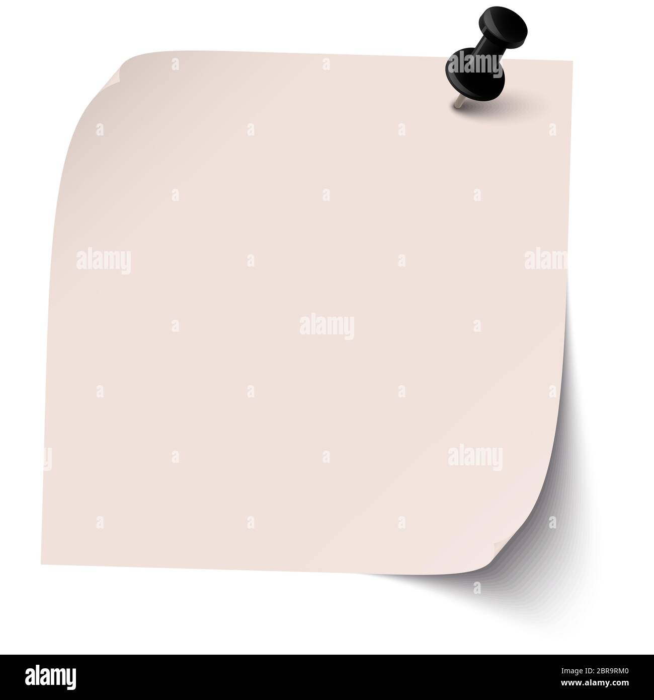 vector illustration of colored sticky note with pin needle Stock Photo ...