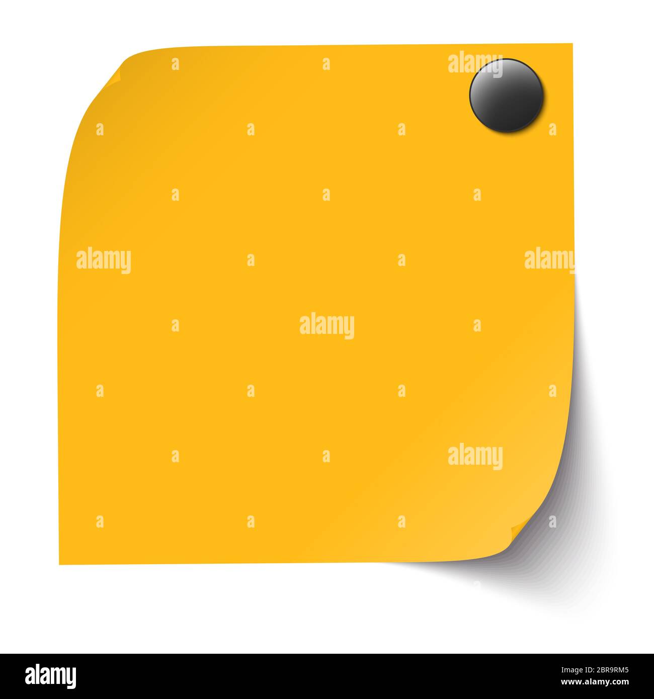 vector illustration of colored sticky note with pin needle Stock Photo ...