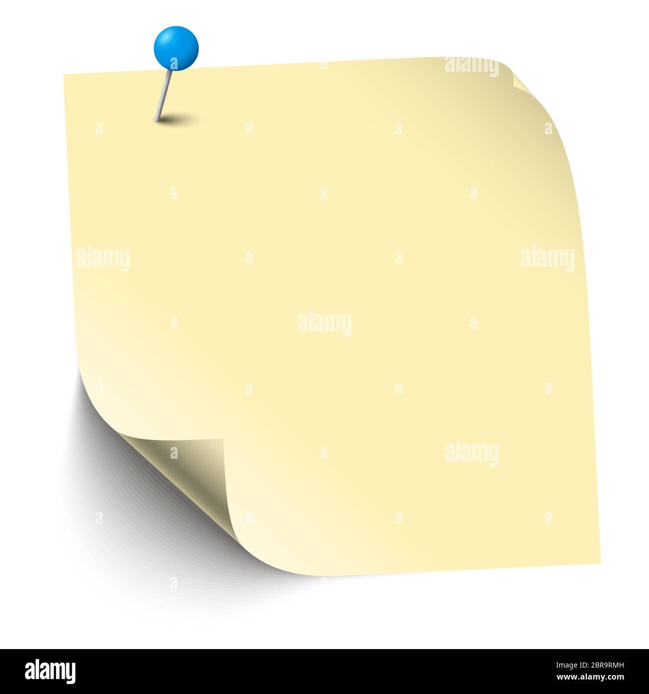 vector illustration of colored sticky note with pin needle Stock Photo ...