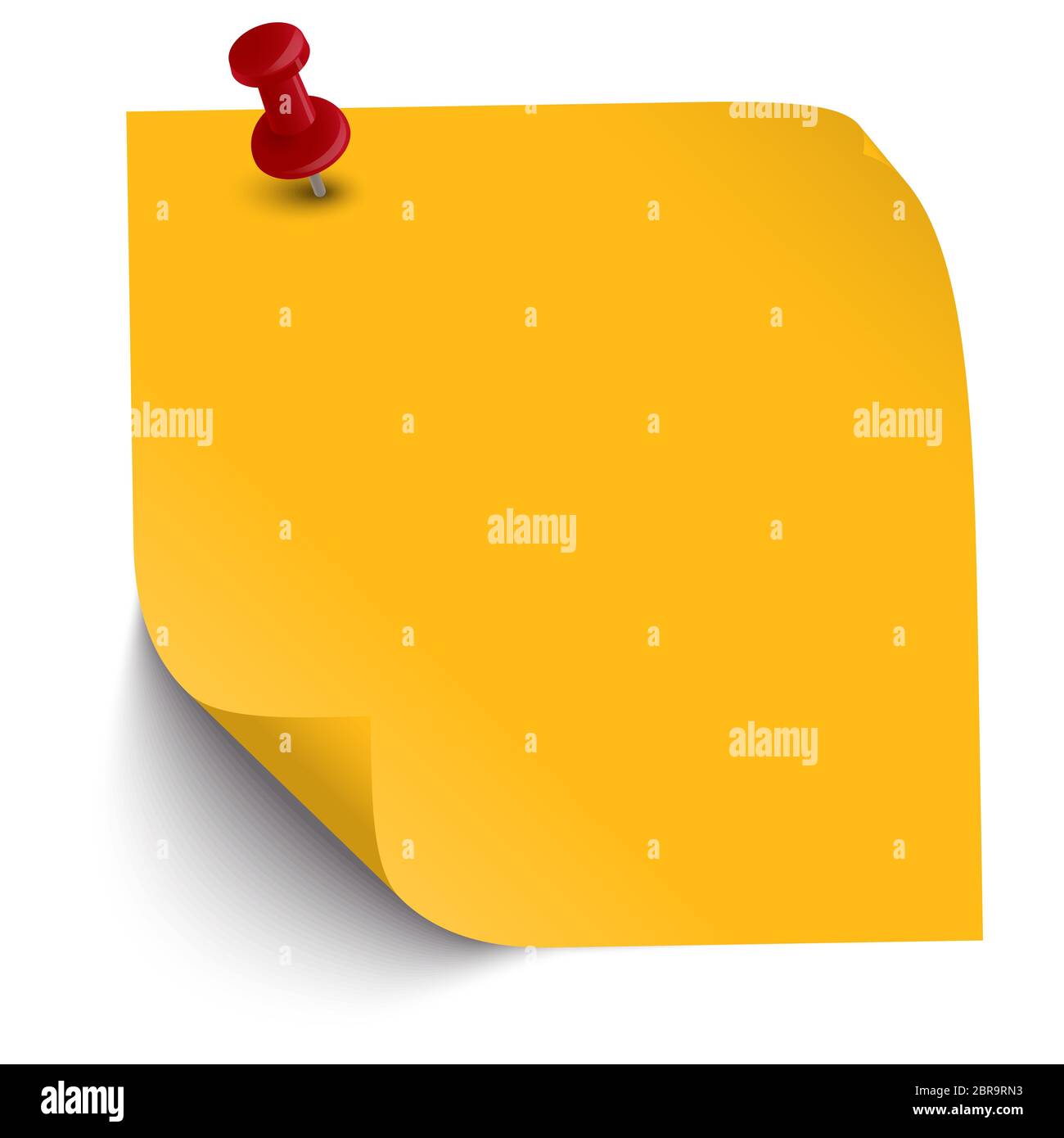 vector illustration of colored sticky note with pin needle Stock Photo ...