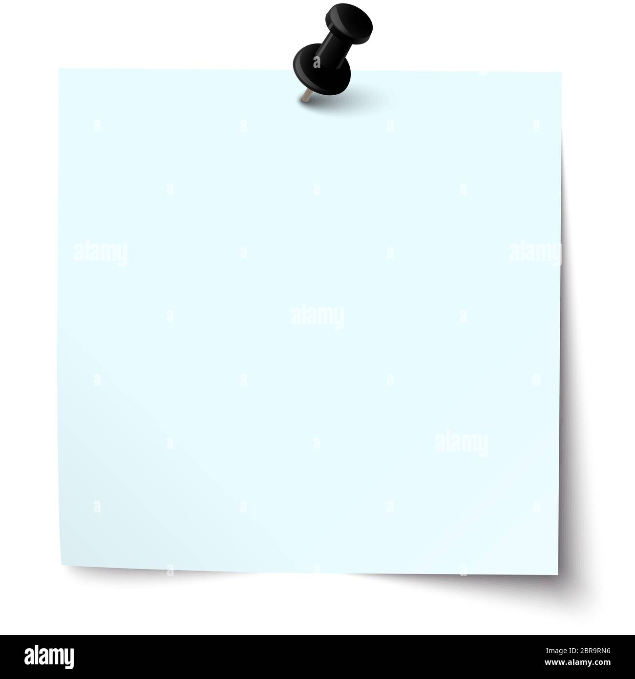 vector illustration of colored sticky note with pin needle Stock Photo ...