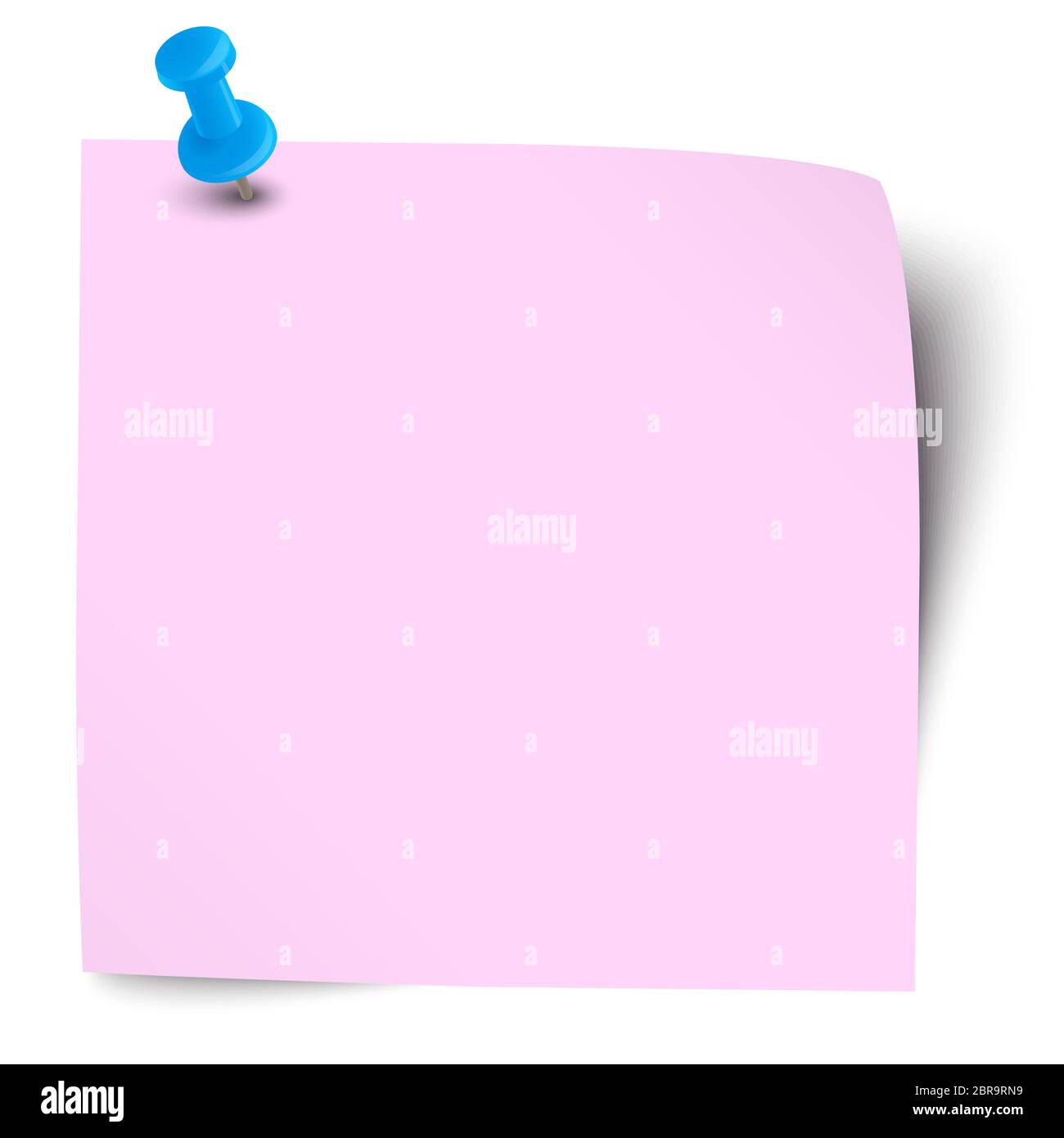 vector illustration of colored sticky note with pin needle Stock Photo ...