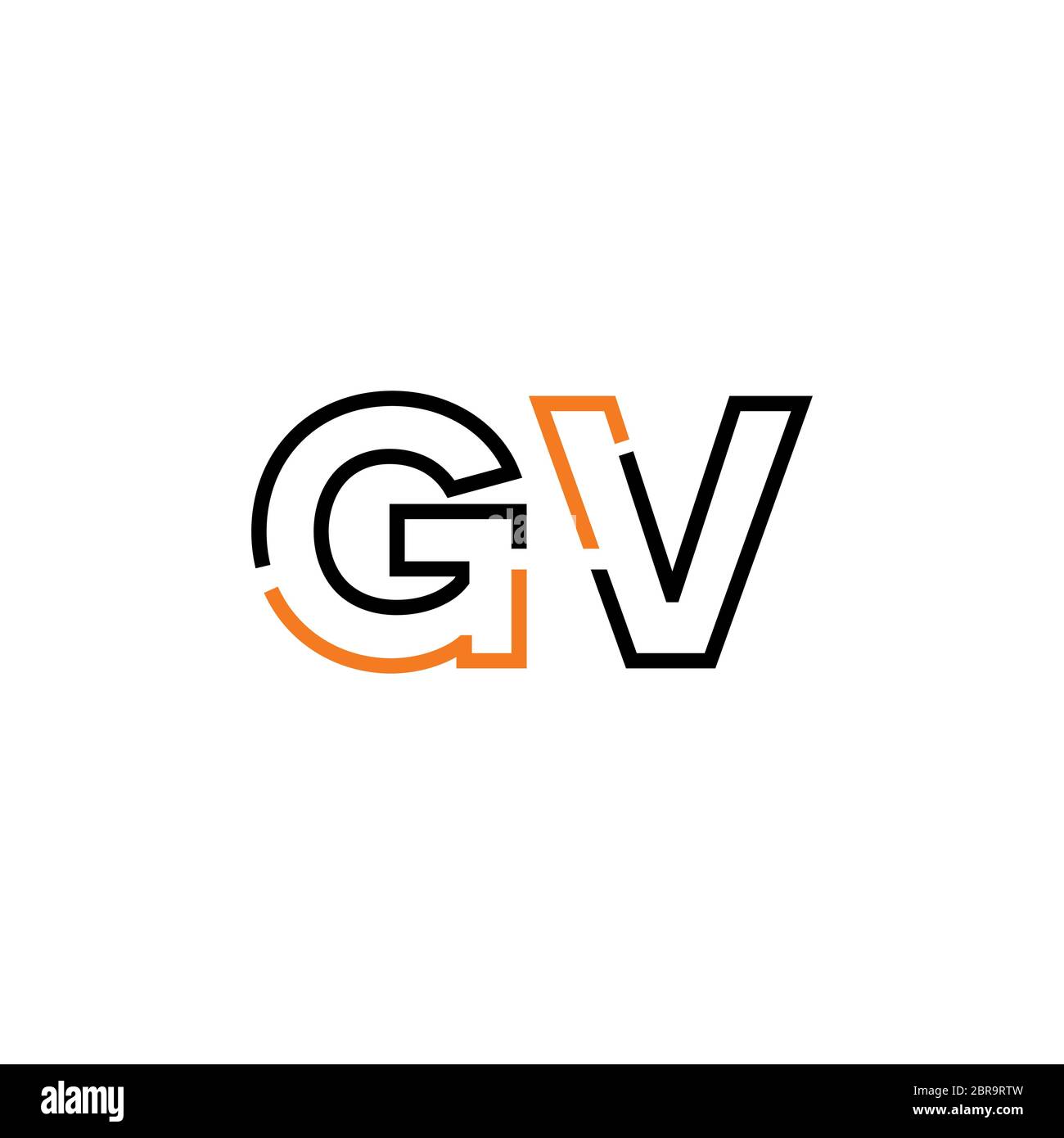 Initial gv logo vector vectors hi-res stock photography and images - Alamy