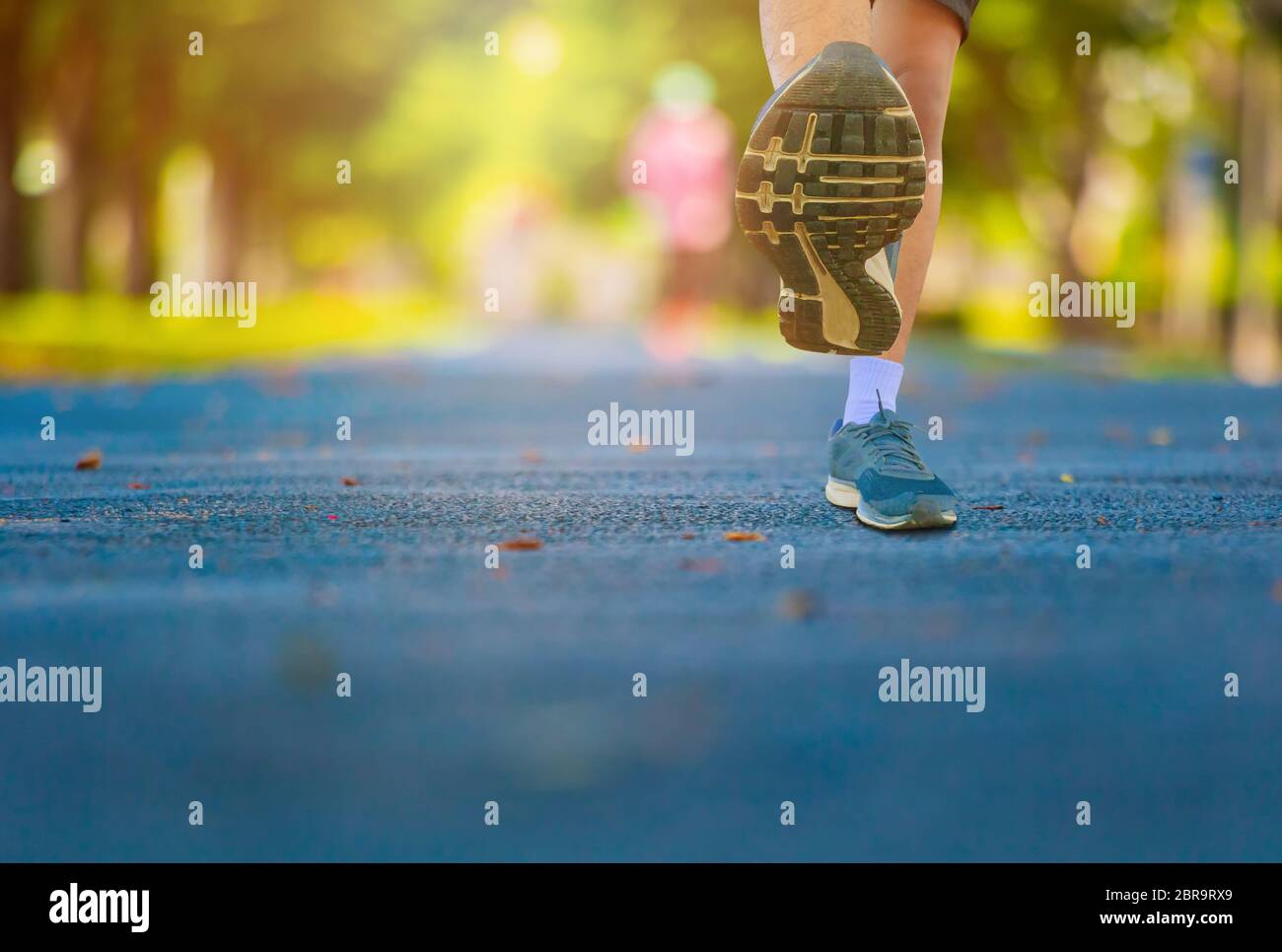 run jogging exercise uplift leg and foot for health lose weight concept ...