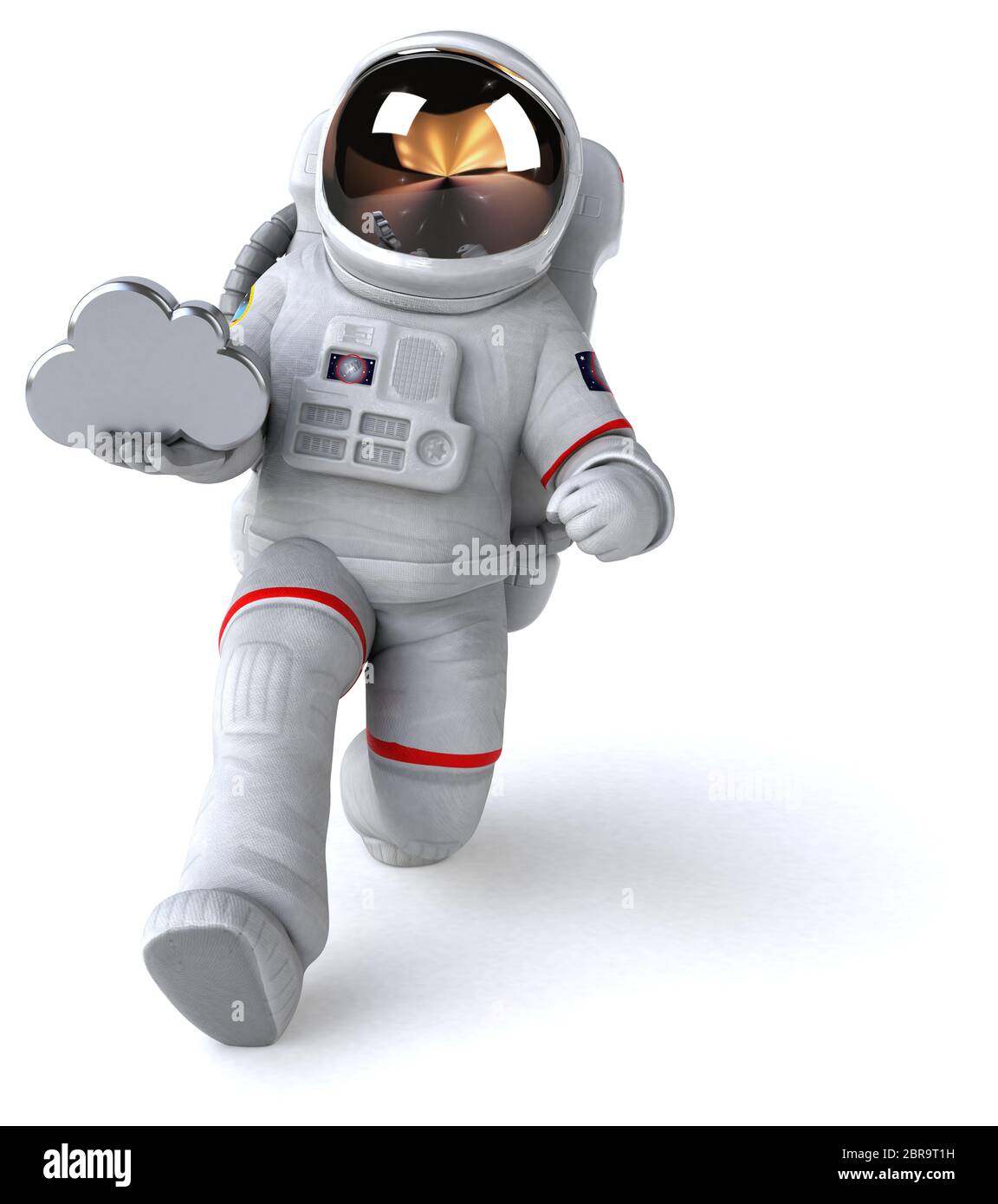 Fun astronaut - 3D Illustration Stock Photo - Alamy