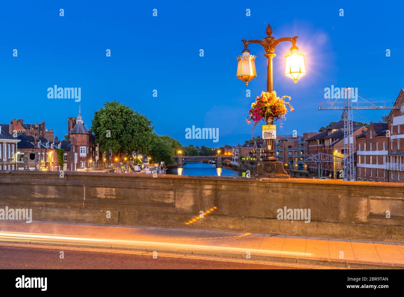 York cityscape along river ouse sunset dusk, York Yorkshire England UK ...