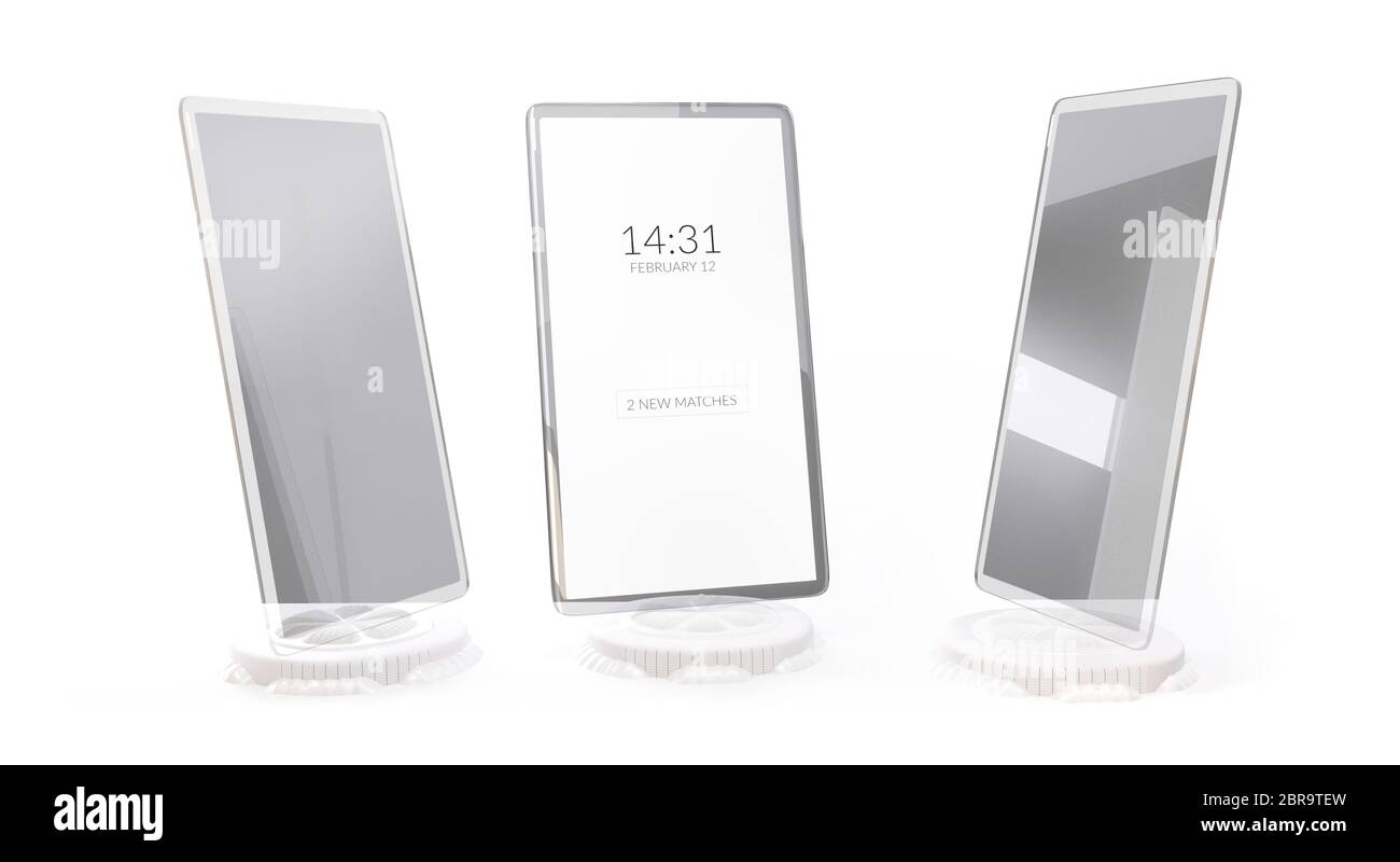 transparent mobile phones 3d-illustration Stock Photo - Alamy