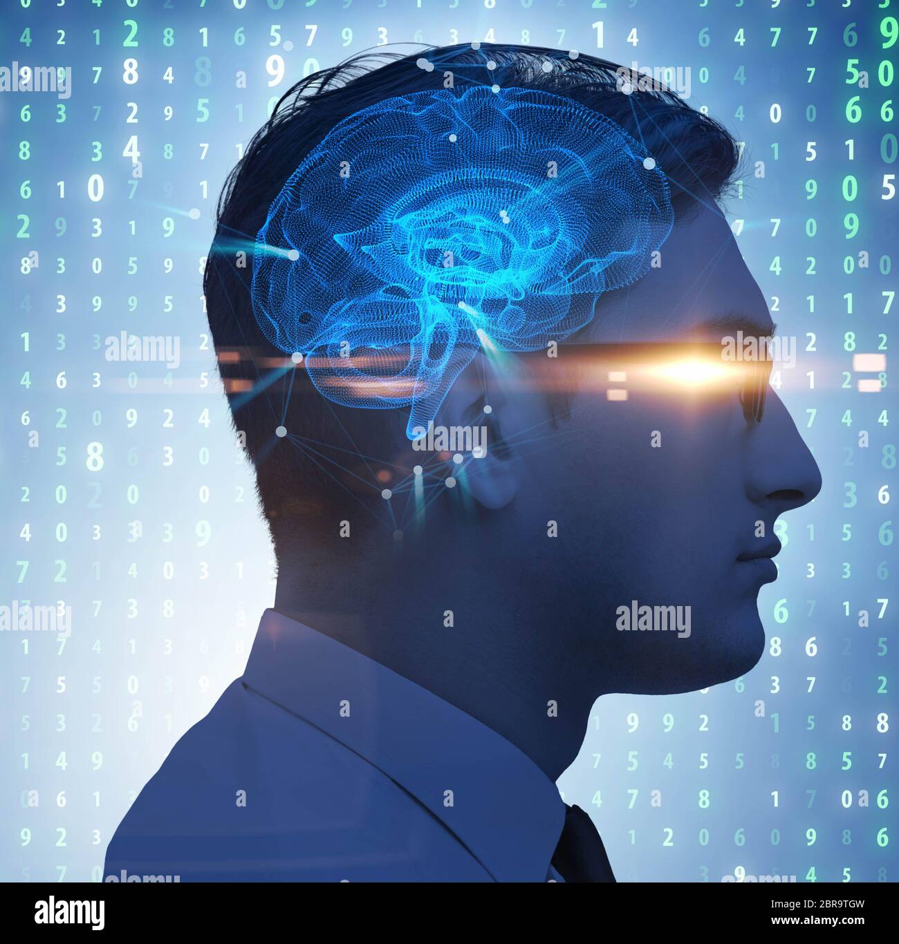 The artificial intelligence concept with man Stock Photo - Alamy