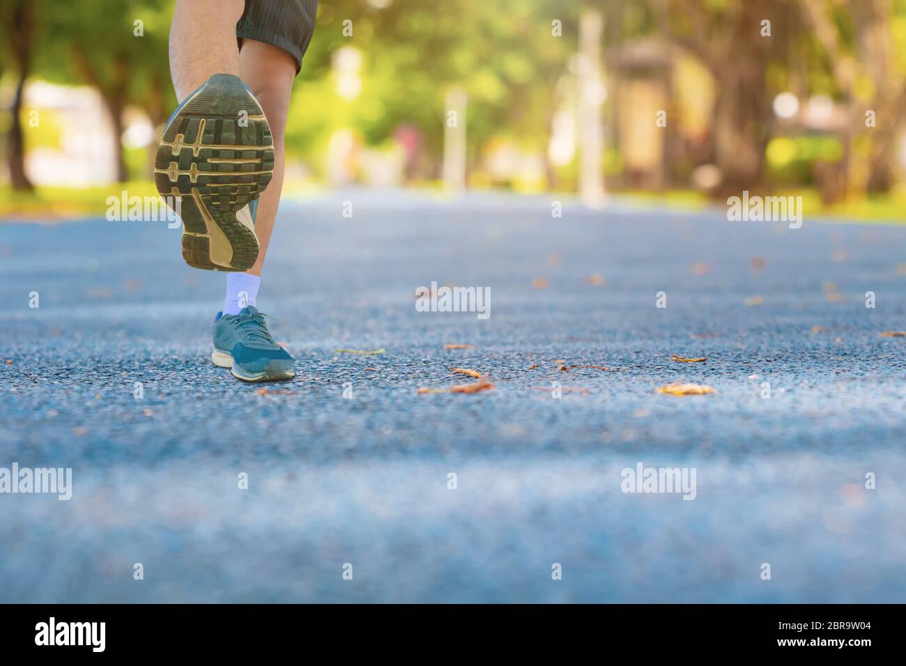 run jogging exercise uplift leg and foot for health lose weight concept ...