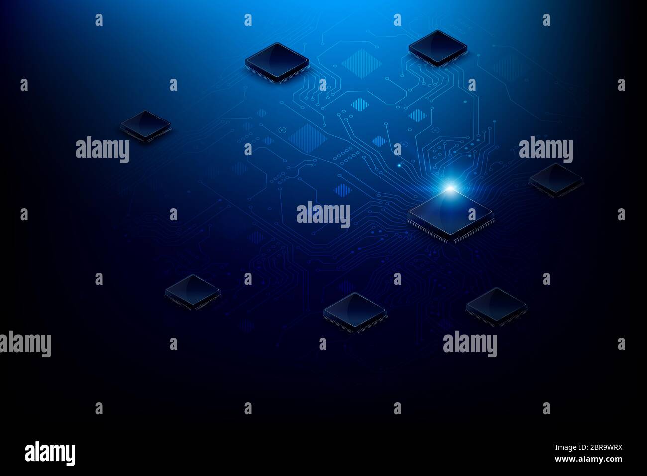 Cpu chipset with printed circuit board dot connection line element, for ...
