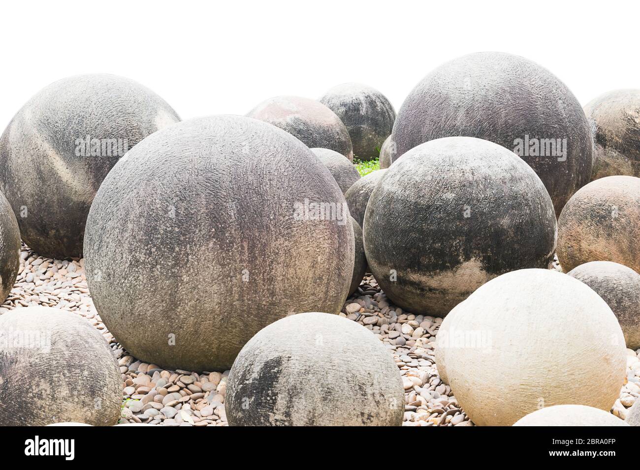 Stone in Japanese garden on white background, Zen stone in a Japanese ...