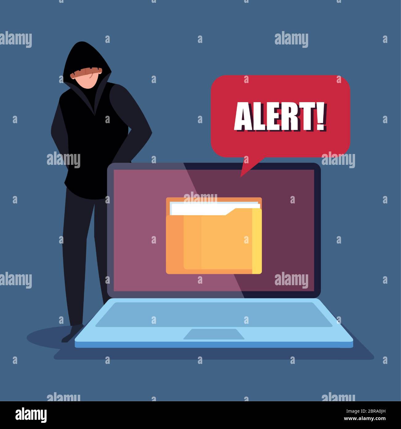 hacker with laptop computer icon Stock Vector Image & Art - Alamy