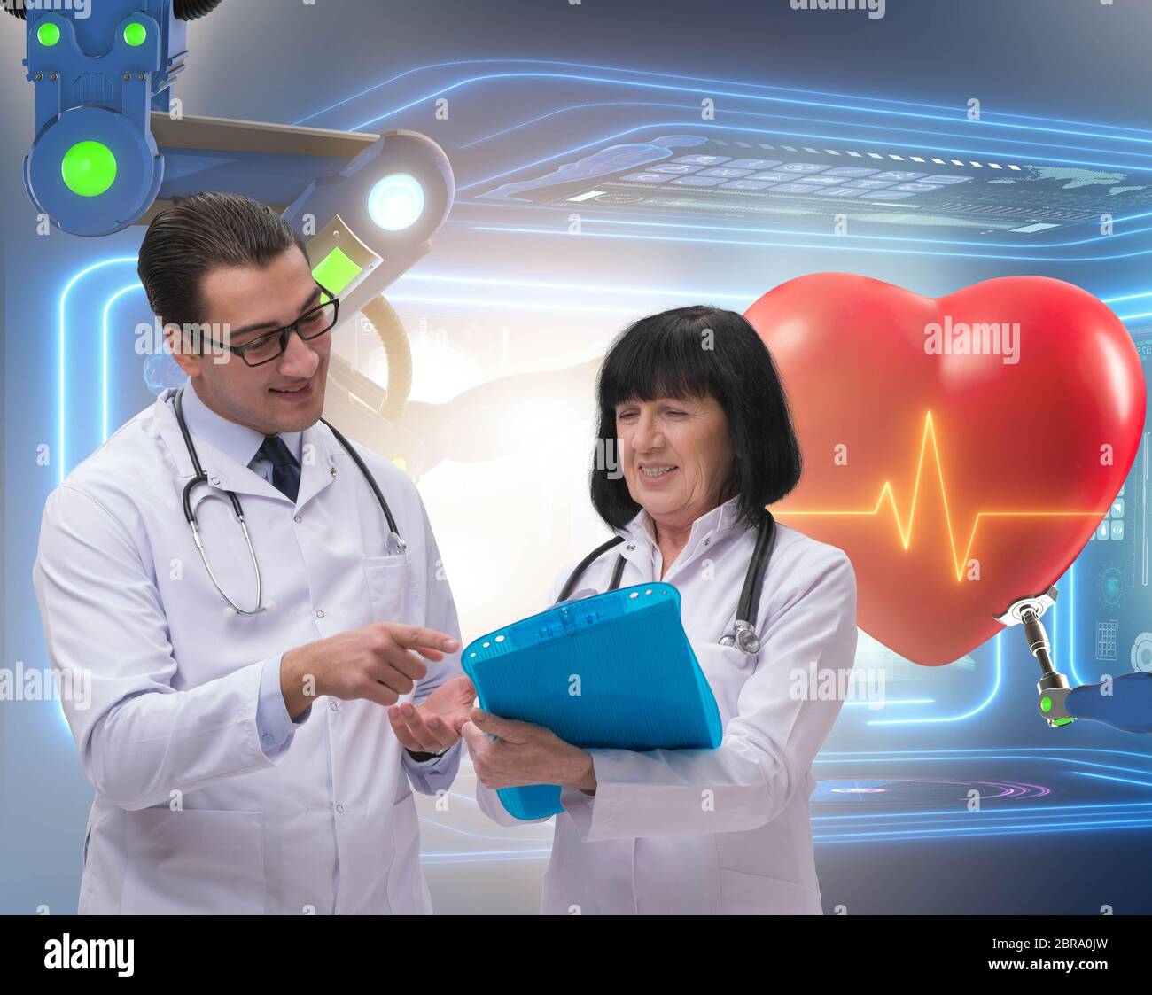 The telemedicine concept with remote monitoring of heart condition ...