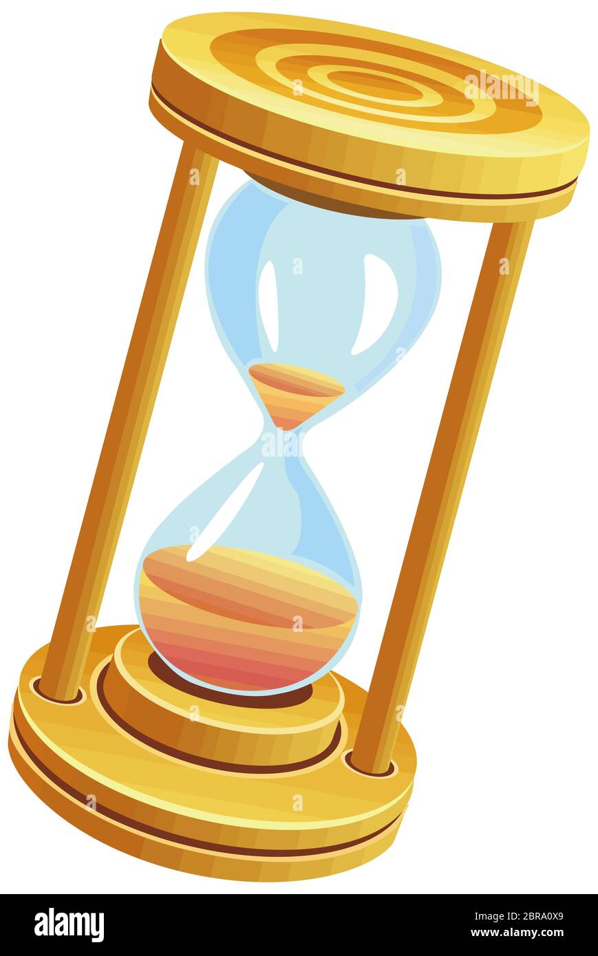 hourglass countdown measure golden illustration Stock Photo - Alamy