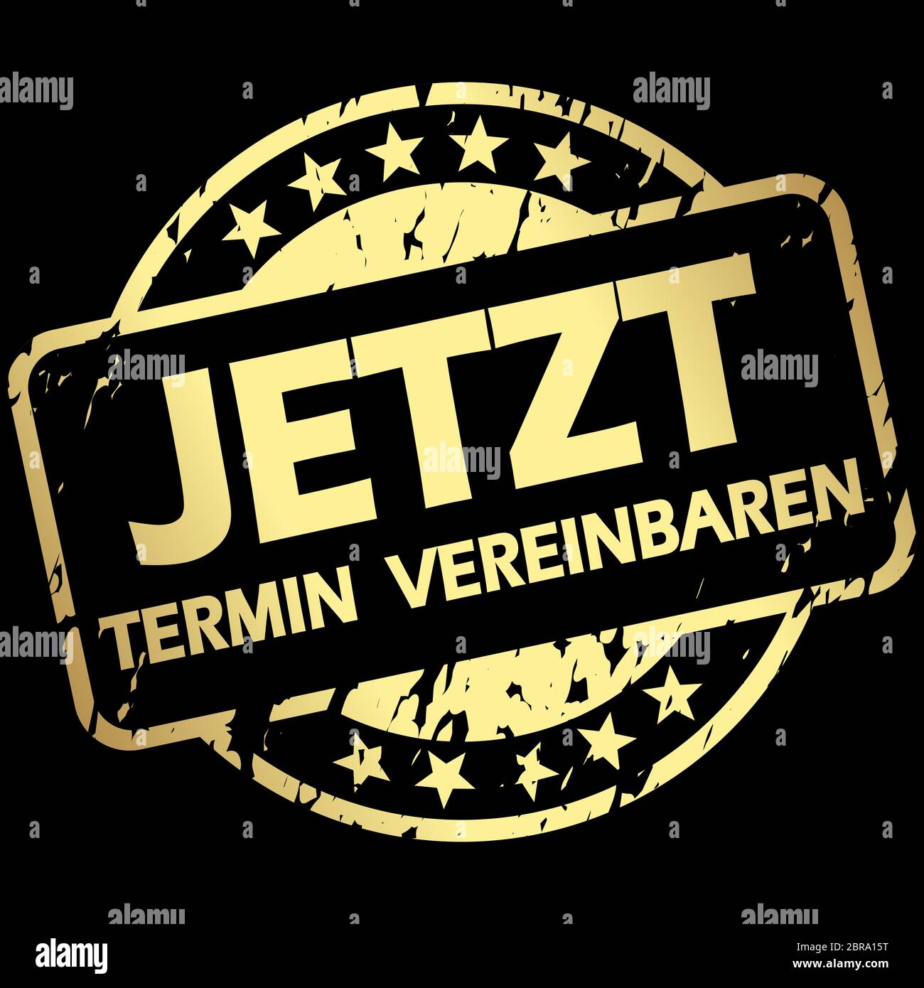 EPS 10 vector with round golden colored stamp with banner and text ...