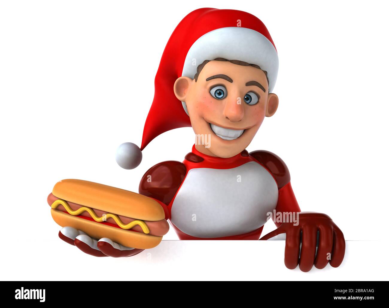 Fun Super Santa Claus - 3D Illustration Stock Photo - Alamy
