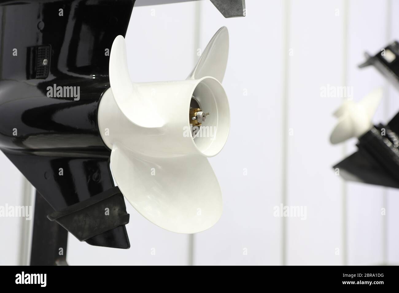 white three blade of marine engine for speed boat ; engineering ...