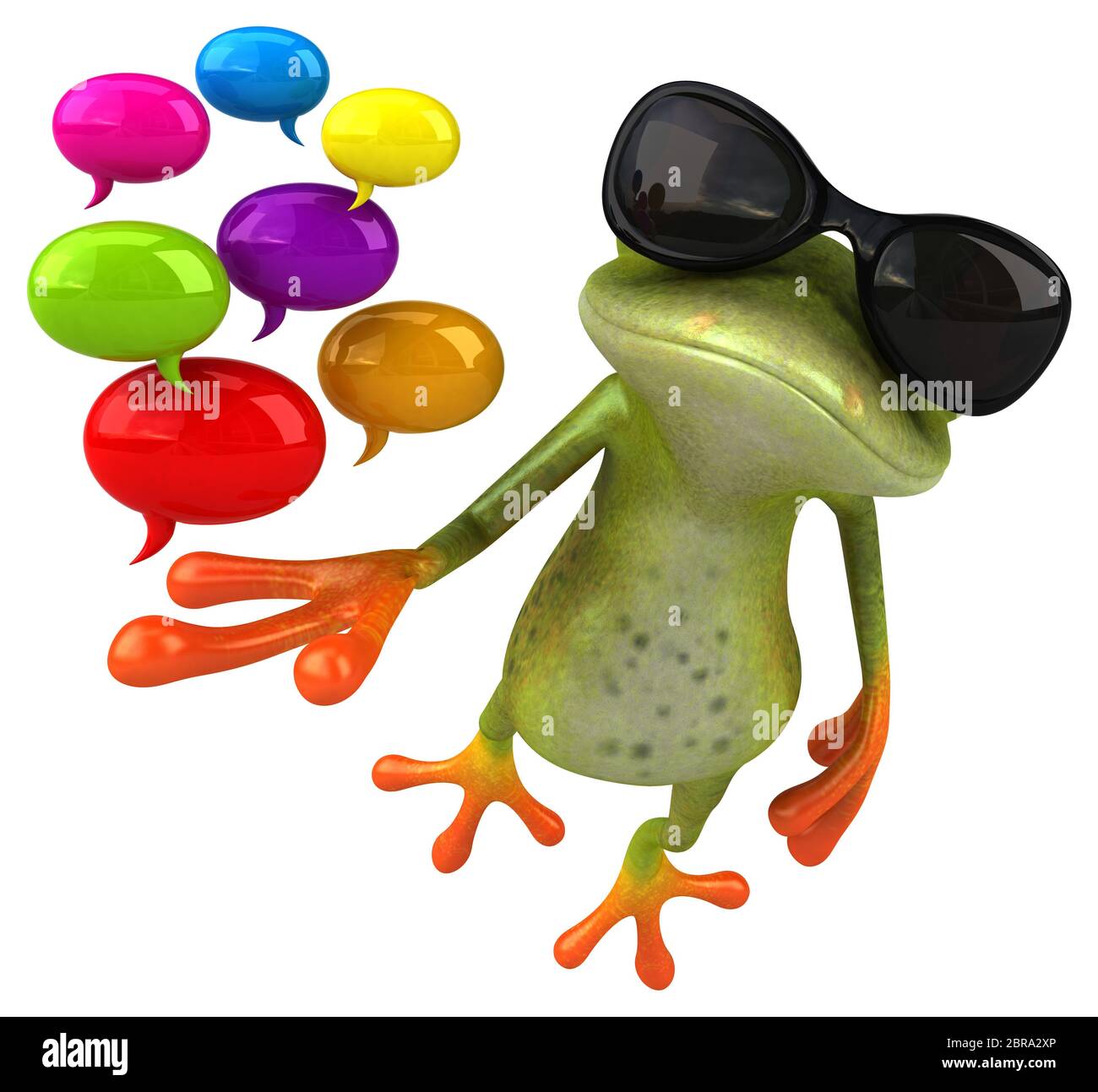 Fun frog - 3D Illustration Stock Photo - Alamy