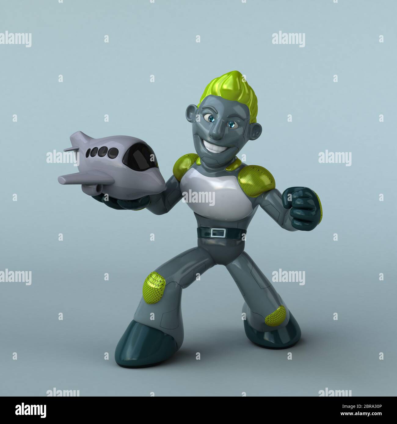Green Robot - 3D Illustration Stock Photo - Alamy